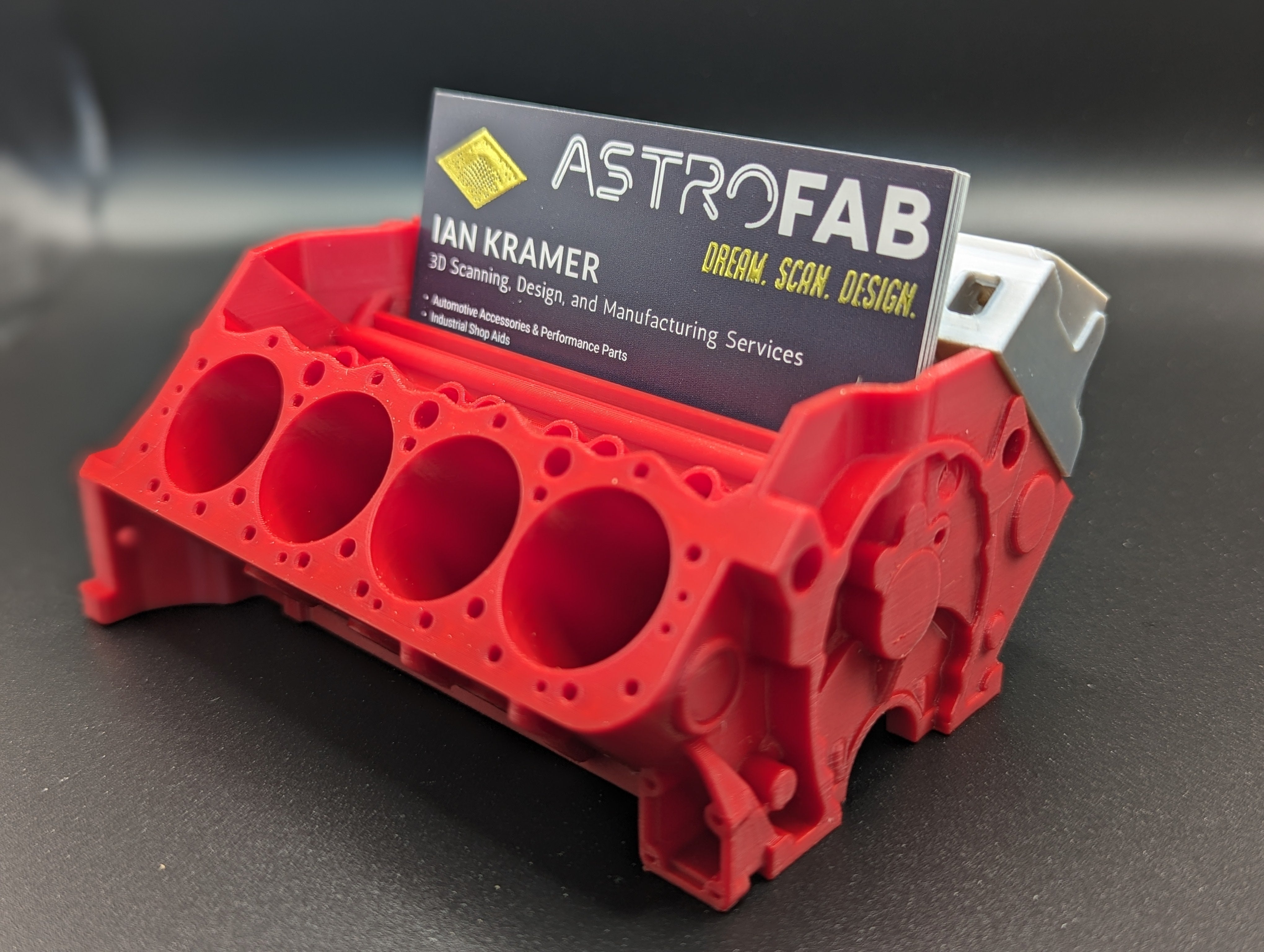 Modular V8 Chevy Engine Block Business Card Holder – AstroFab